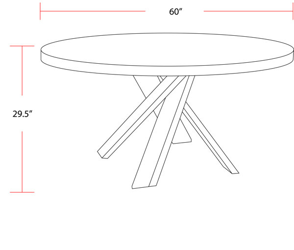 Wade Logan® Arvis Solid Wood Contemporary 60'' Long Round Dining Table & Reviews | Wayfair